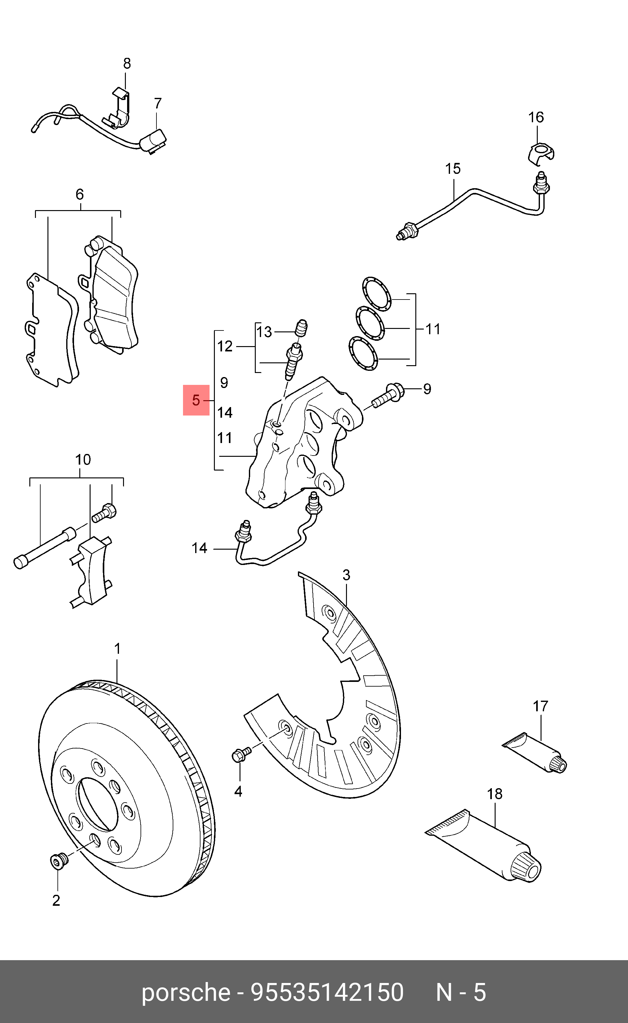 PORSCHE 95535142150 95535142150