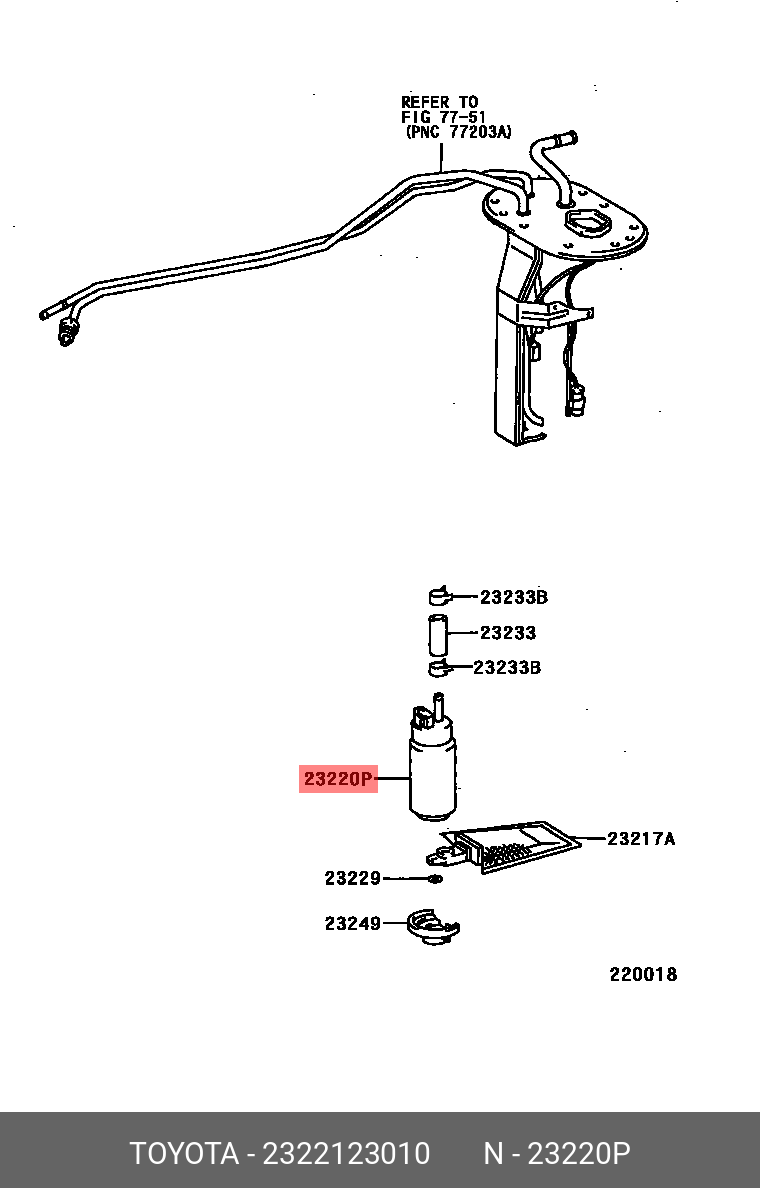 TOYOTA 23221-23010 23221-23020,23221-23010,23221-22030