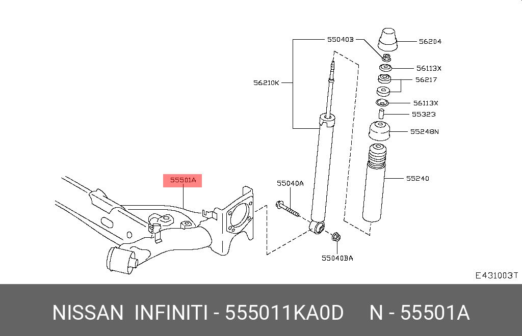 NISSAN 55501-1KA0D 55501-1KA0D,55501-1KA1B,55501-1KK0A
