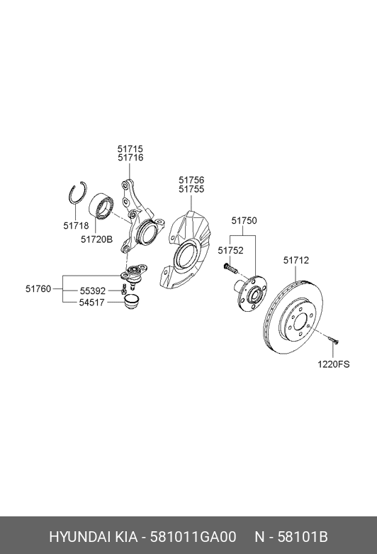 KIA 58101-1GA00 58101-1GA00,58101-1GE00,58101-1GA00