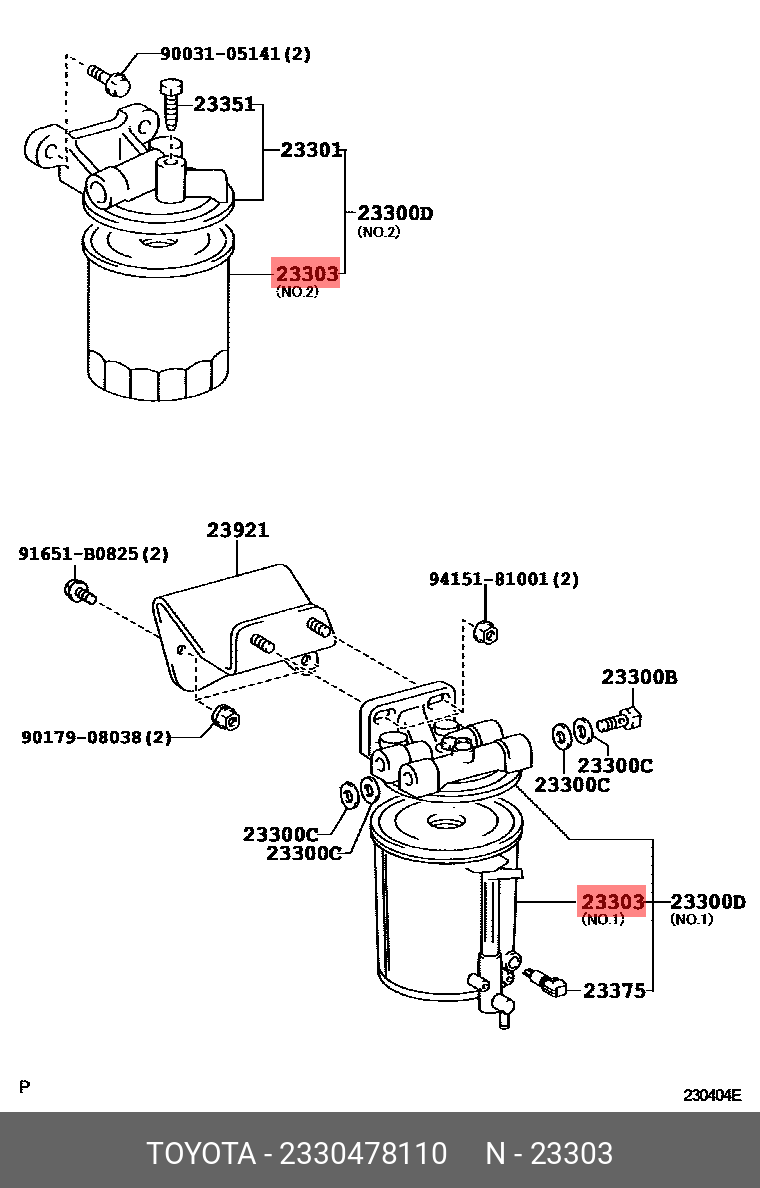 TOYOTA 23304-78110 23304-78110,23401-7811L