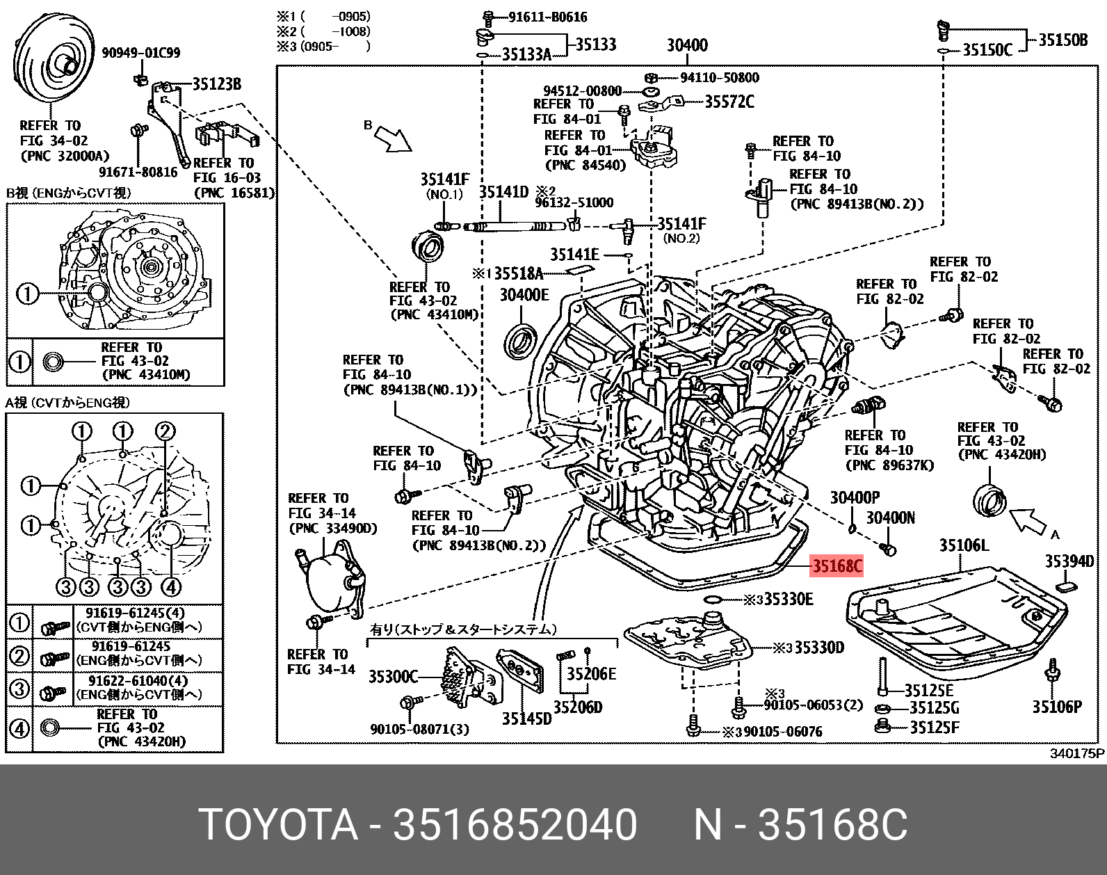 TOYOTA 35168-52040 K210 CVT,CVT K210,30400-52031