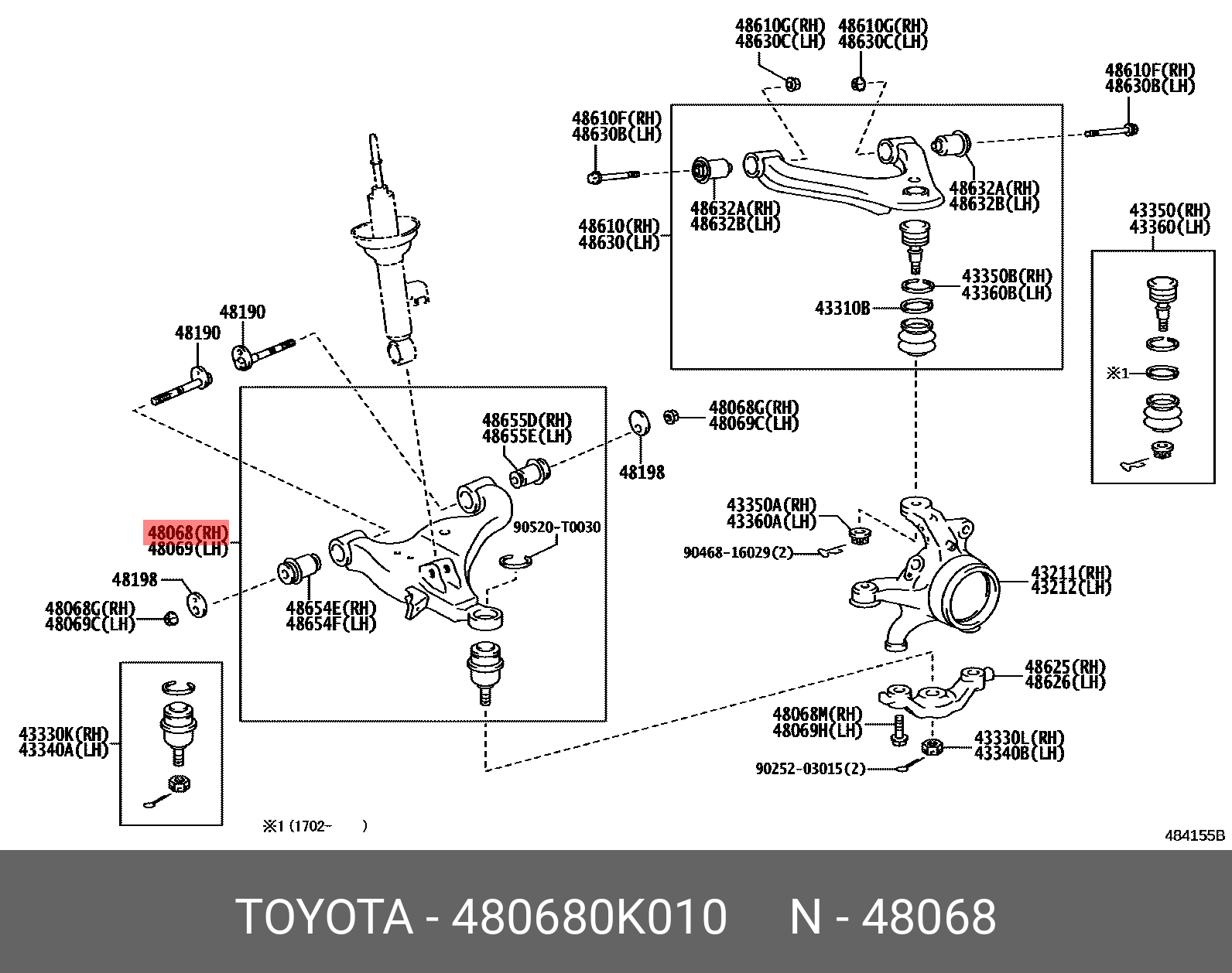TOYOTA 48068-0K010 48068-0K010