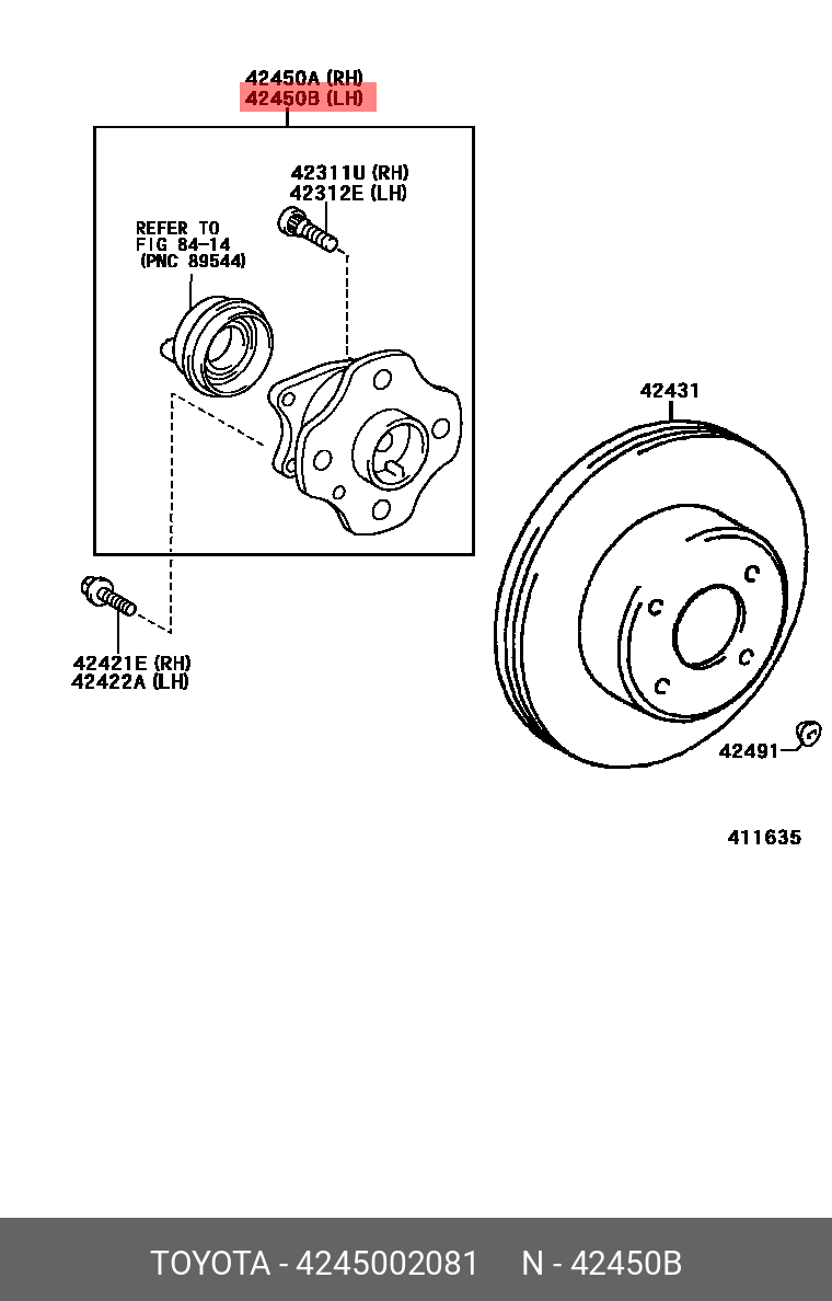 TOYOTA 42450-02081 42450-02100,42450-12050