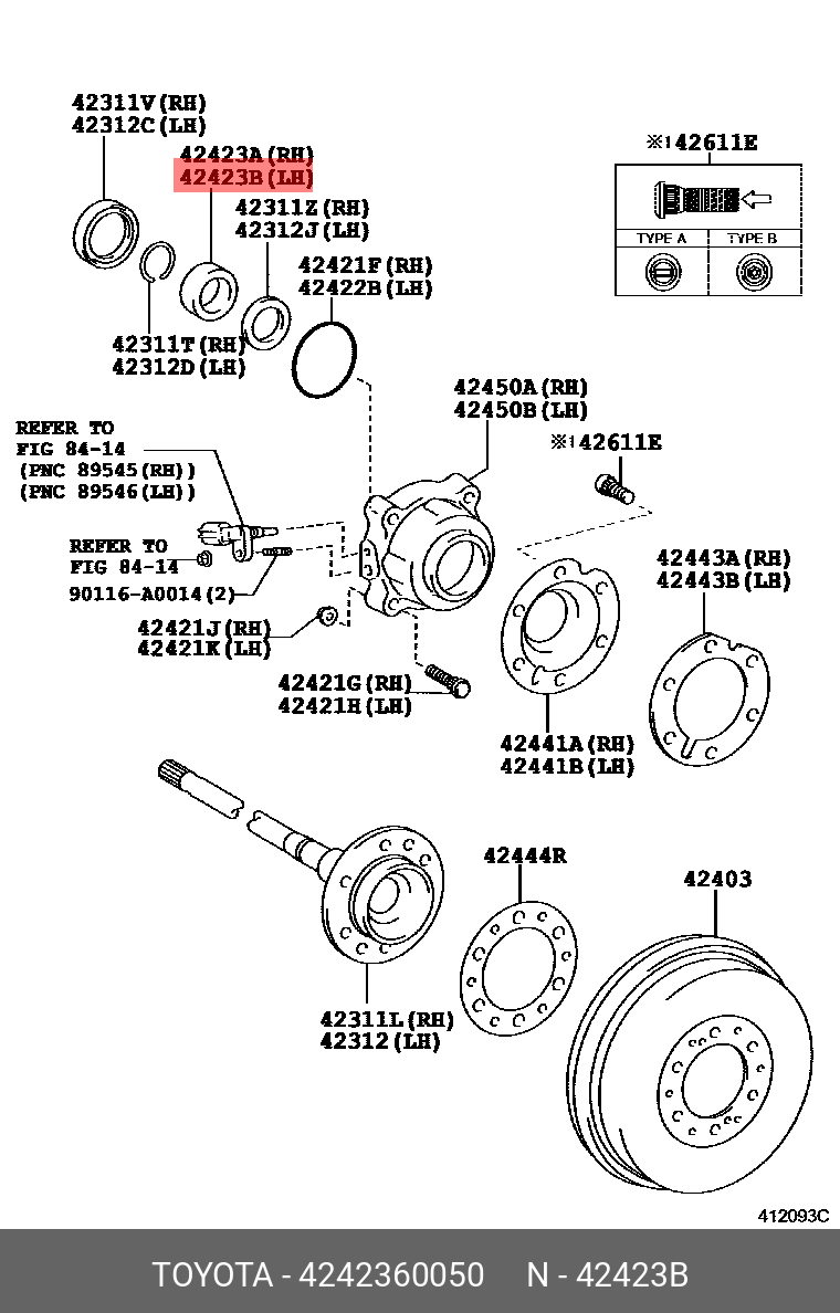 TOYOTA 42423-60050 42423-60050