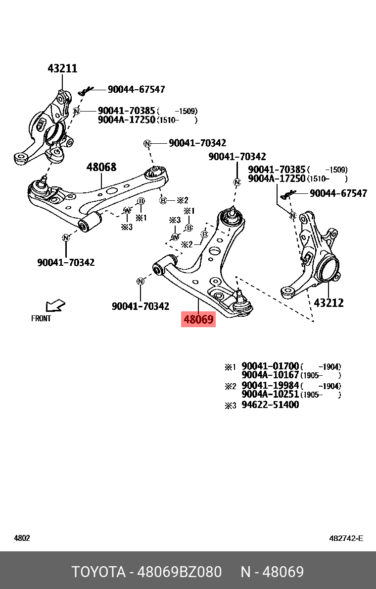 TOYOTA 48069-BZ080 48069-BZ080