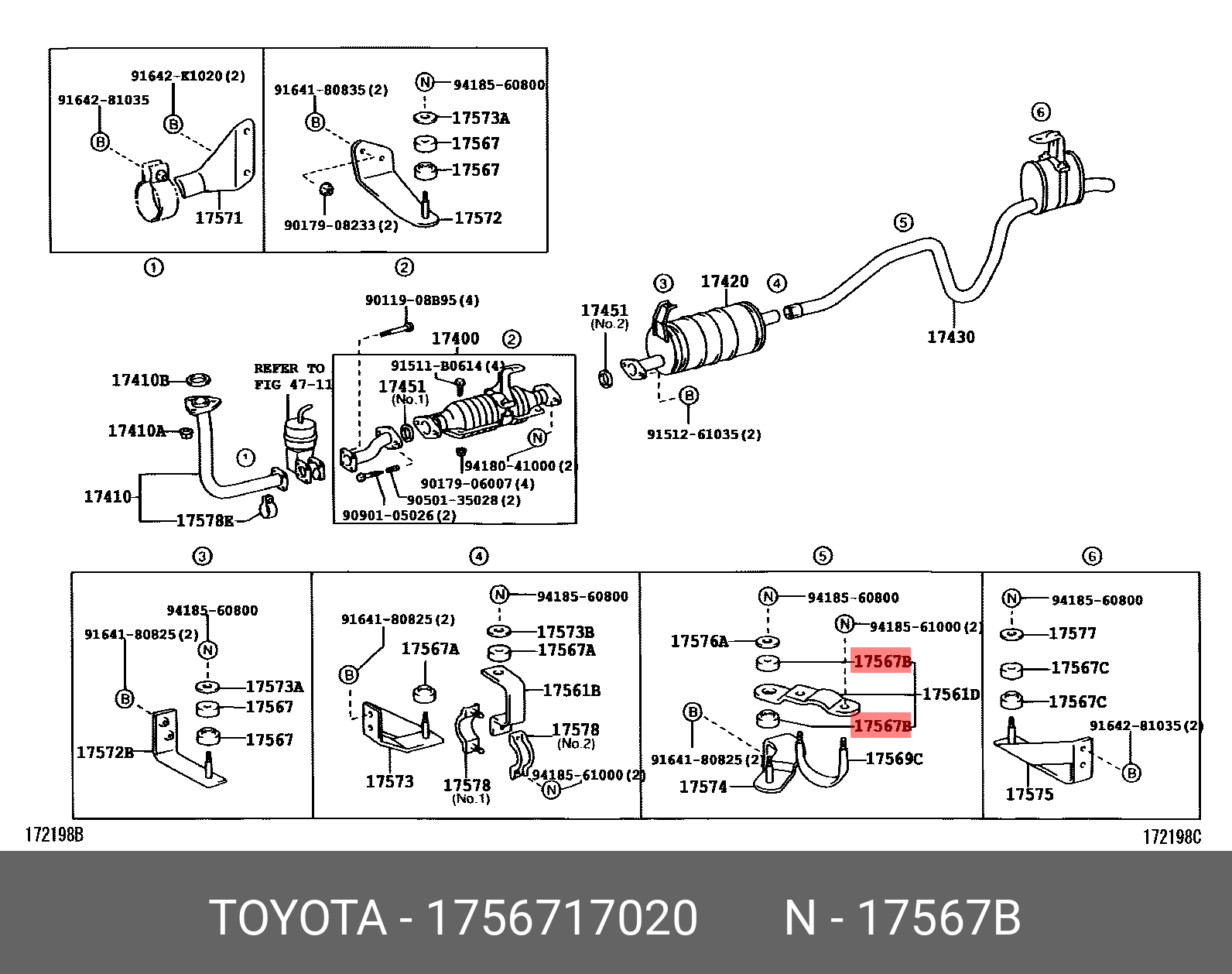 TOYOTA 17567-17020 17567-61030,17567-17020