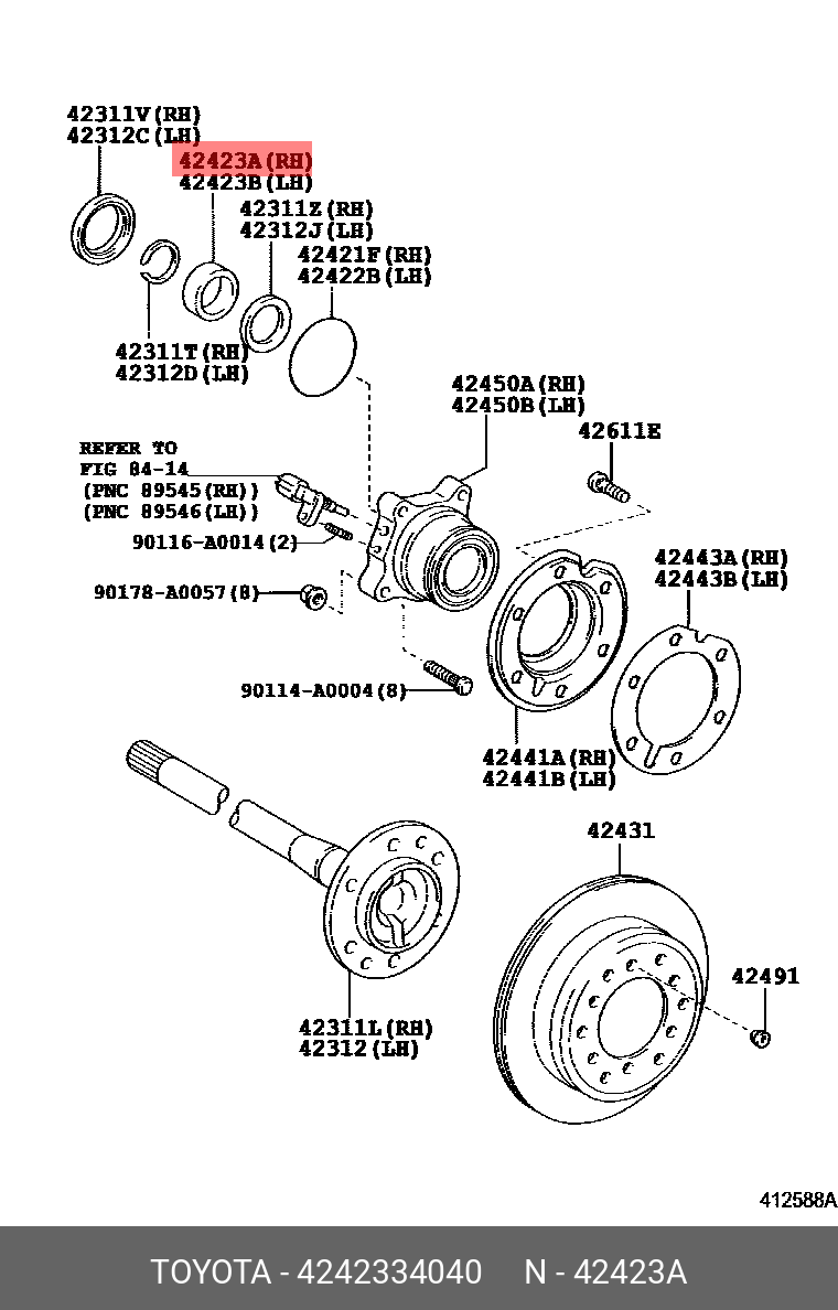 TOYOTA 42423-34040 42423-34040