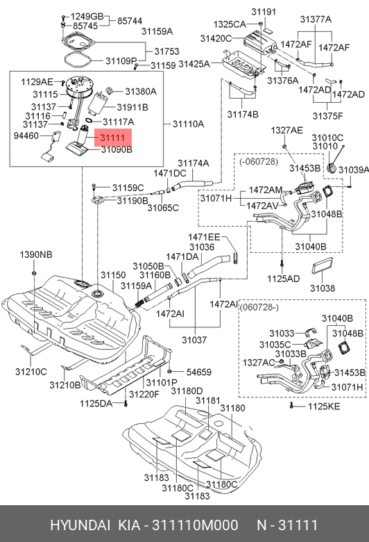 HYUNDAI 31111-0M000 31111-0M000,31111-38050,31111-38000