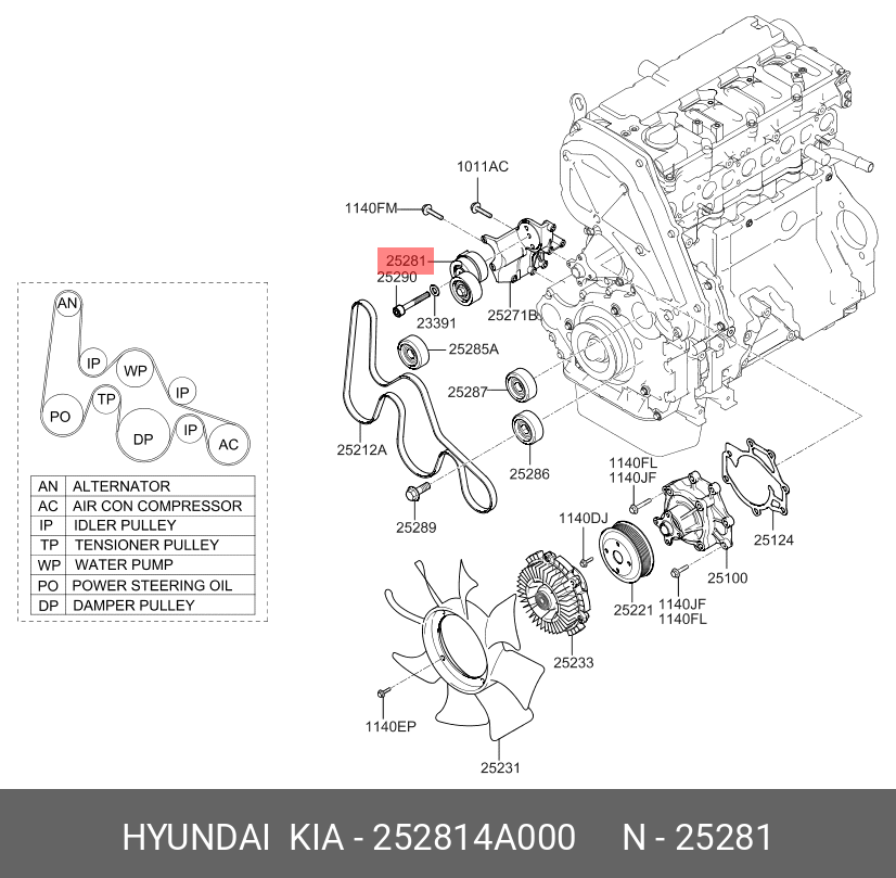 HYUNDAI 25281-4A000 25281-4A010,25281-4A000