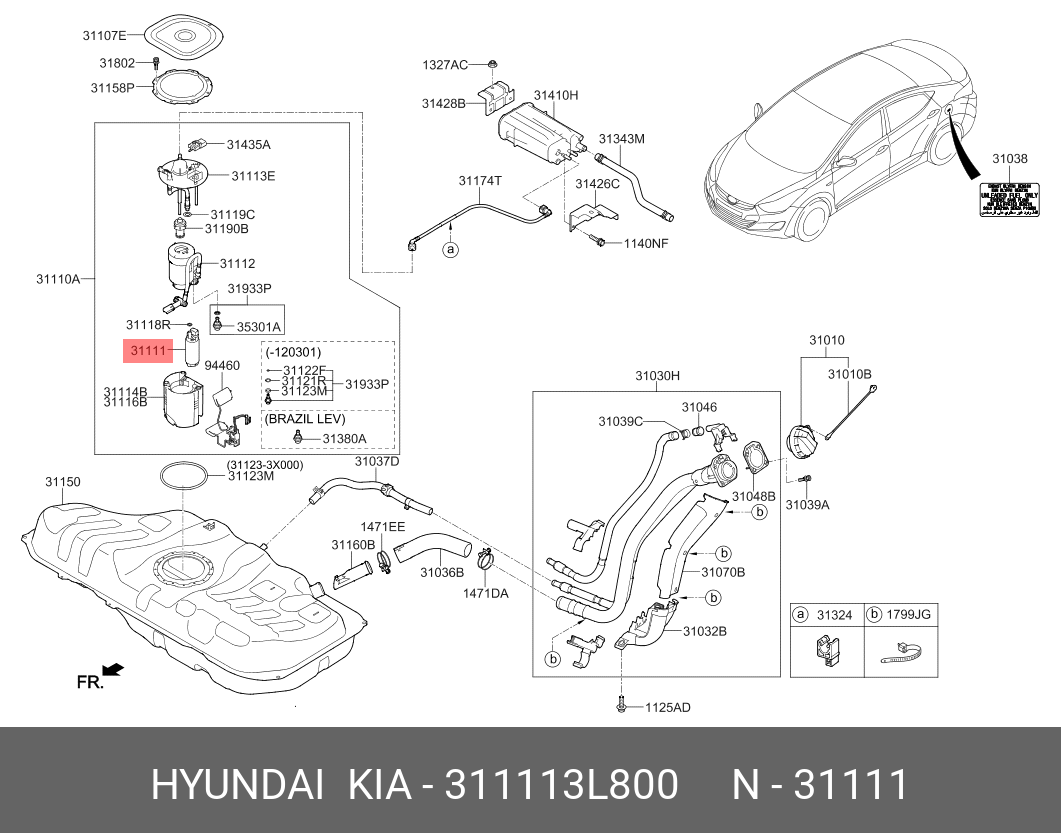 KIA 31111-3L800 17042-4M400,1760A233,31111-3L800