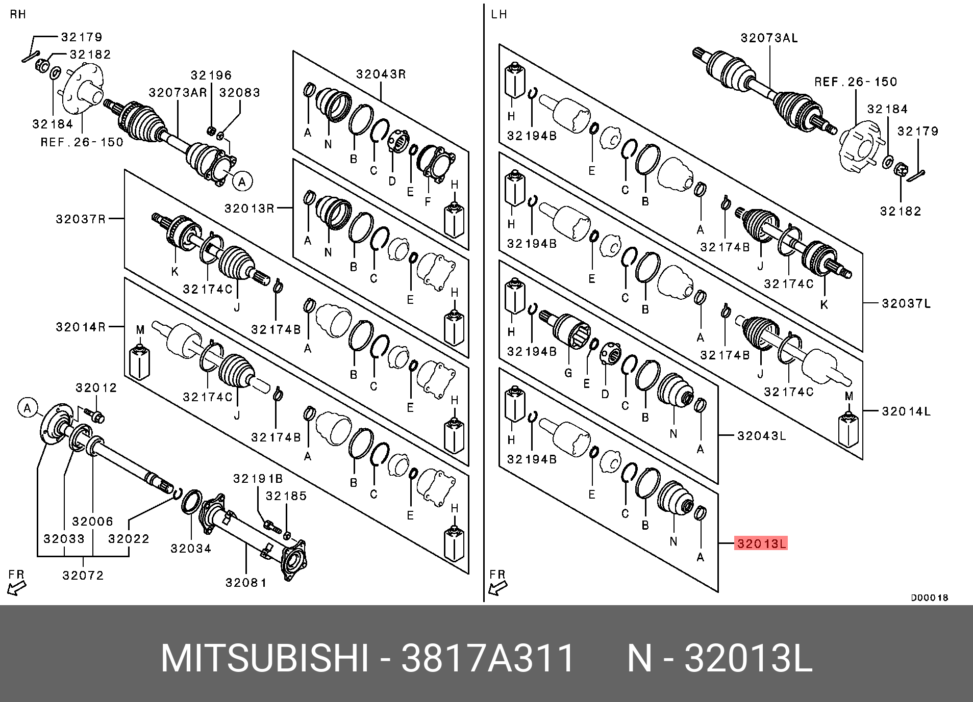 MITSUBISHI 3817A311 MR528709,MB526147_CD,MB160658,G002-22-540,04438 ...