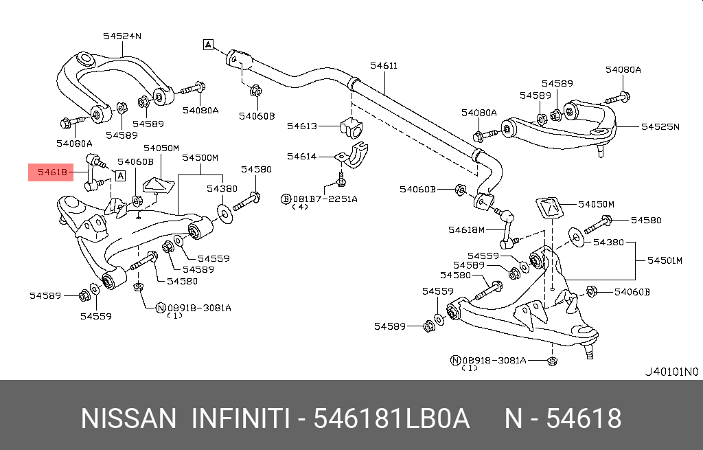 NISSAN 54618-1LB0A 54618-1LB0A