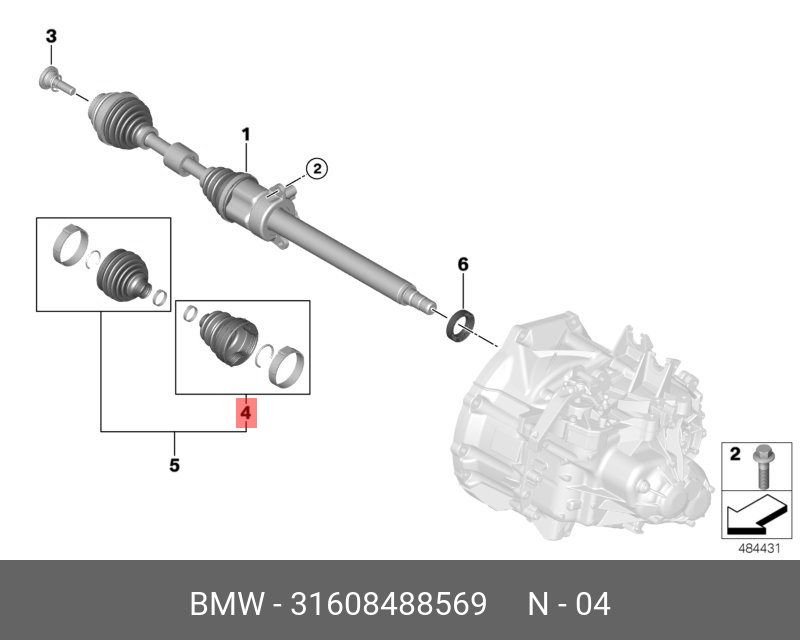 BMW 31608488569 31605A3E808,31608488569