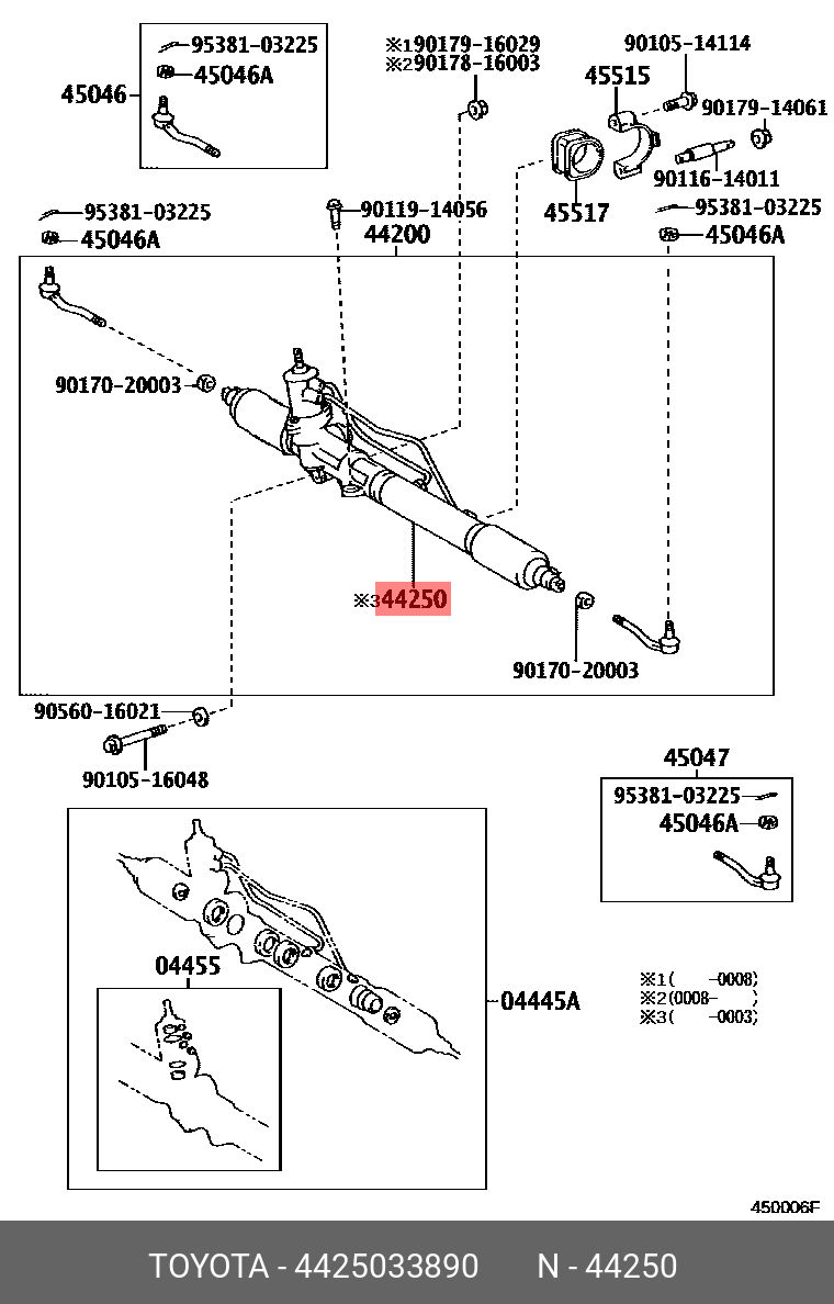 TOYOTA 44250-33890 44250-33890,44250-33890