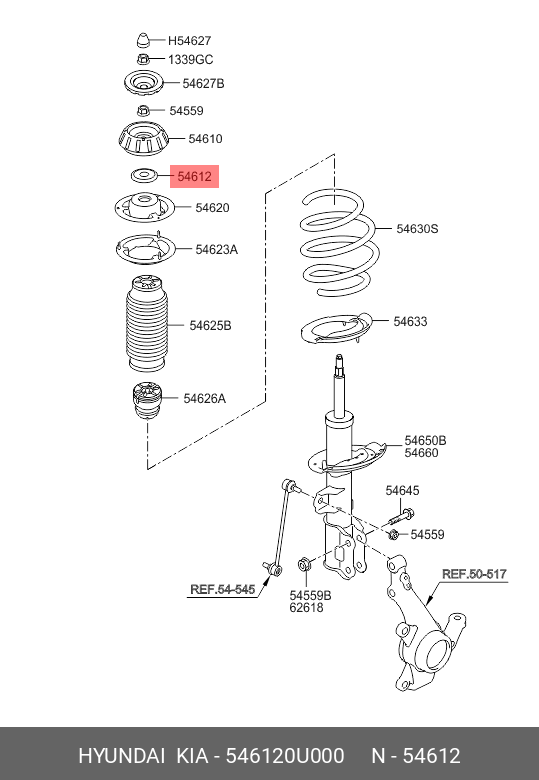 KIA 54612-0U000 54612-07000,54612-0U000,54612-0U000