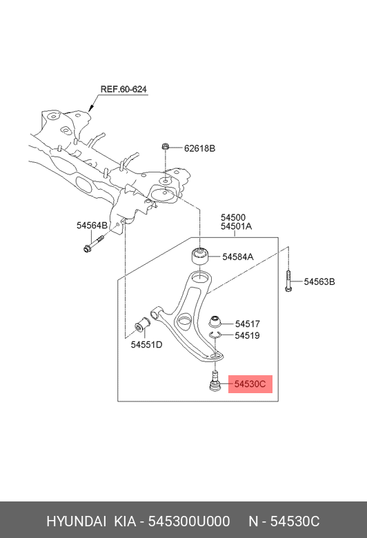 KIA 54530-0U000 54503-22A00,54530-0U000,54530-3X000,54530-25000,54530 ...