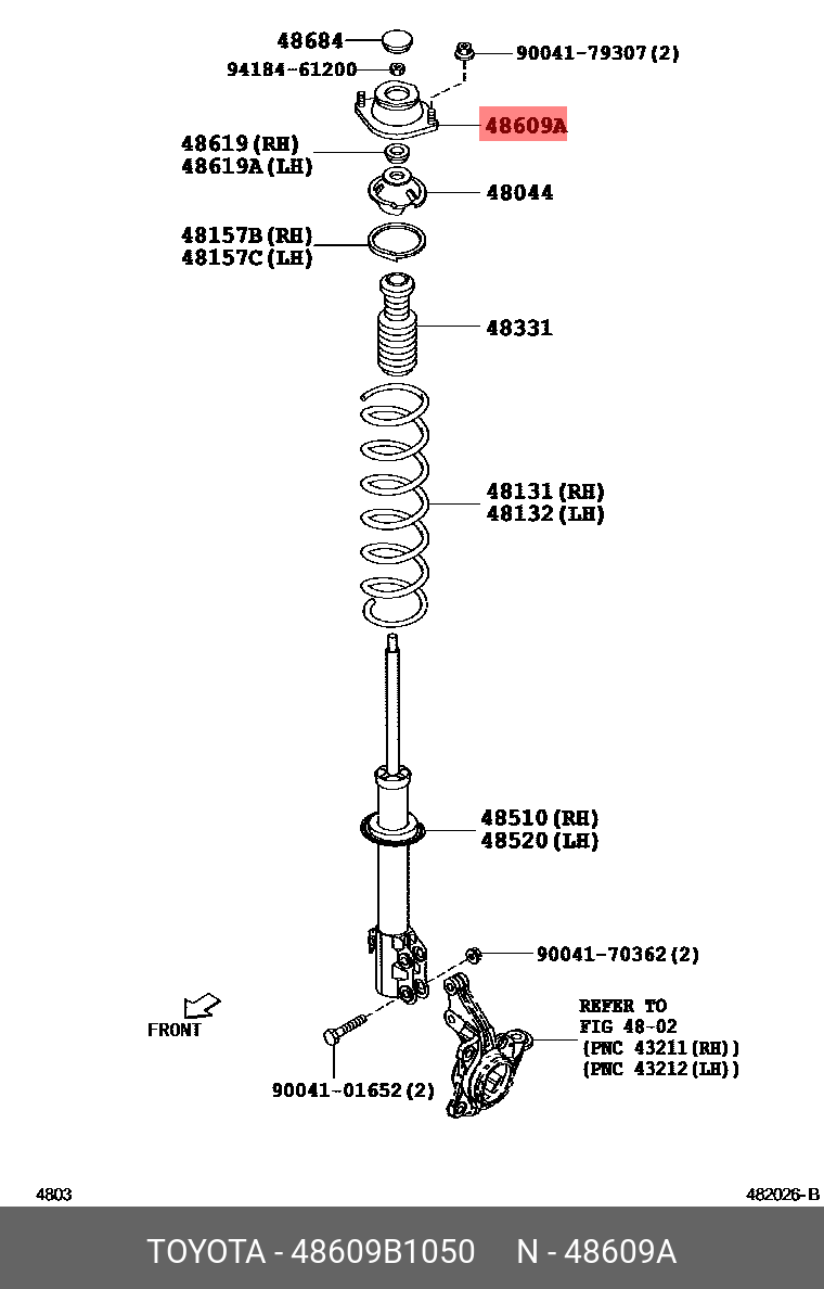 DAIHATSU 48609-B1050 48609-B2030,48609-BZ020