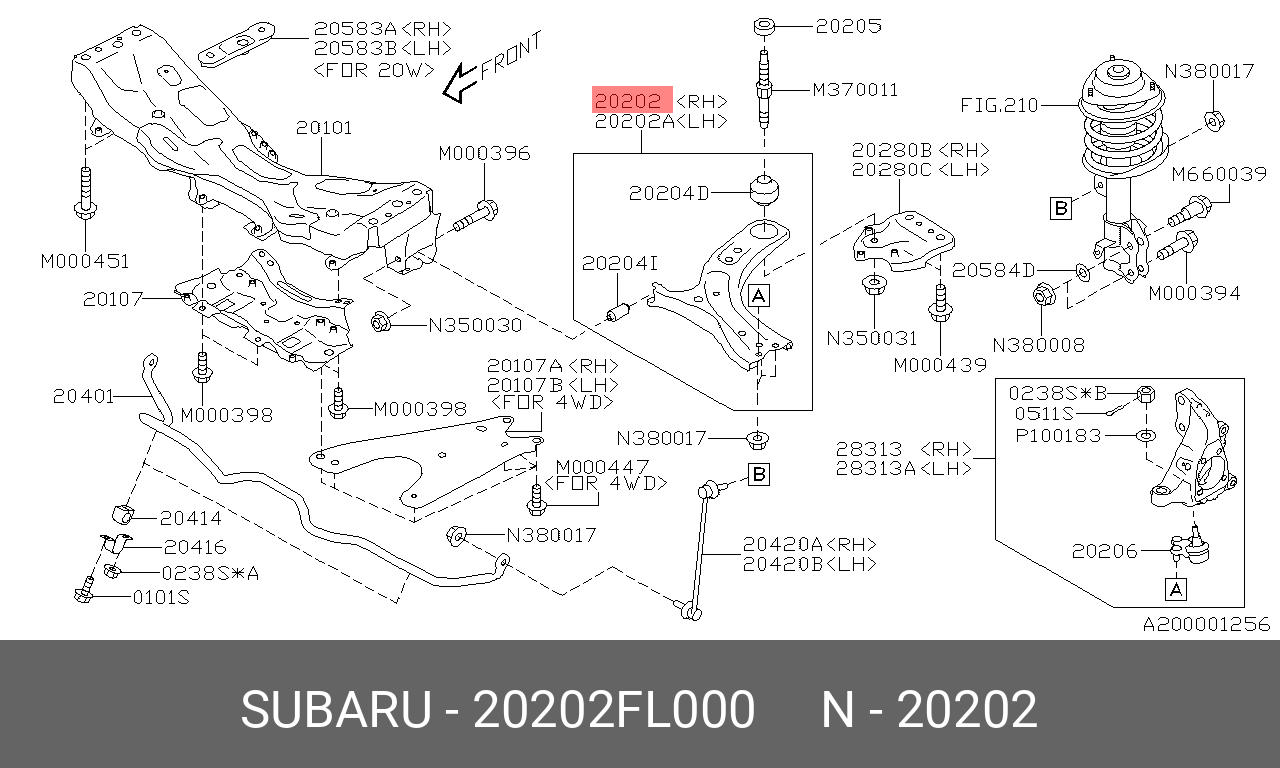 SUBARU 20202-FL000 20202-FL000