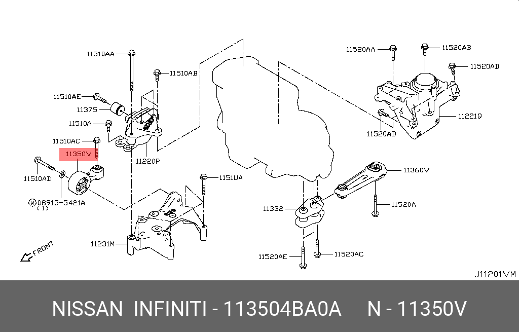 NISSAN 11350-4BA0A 11350-4BA0A