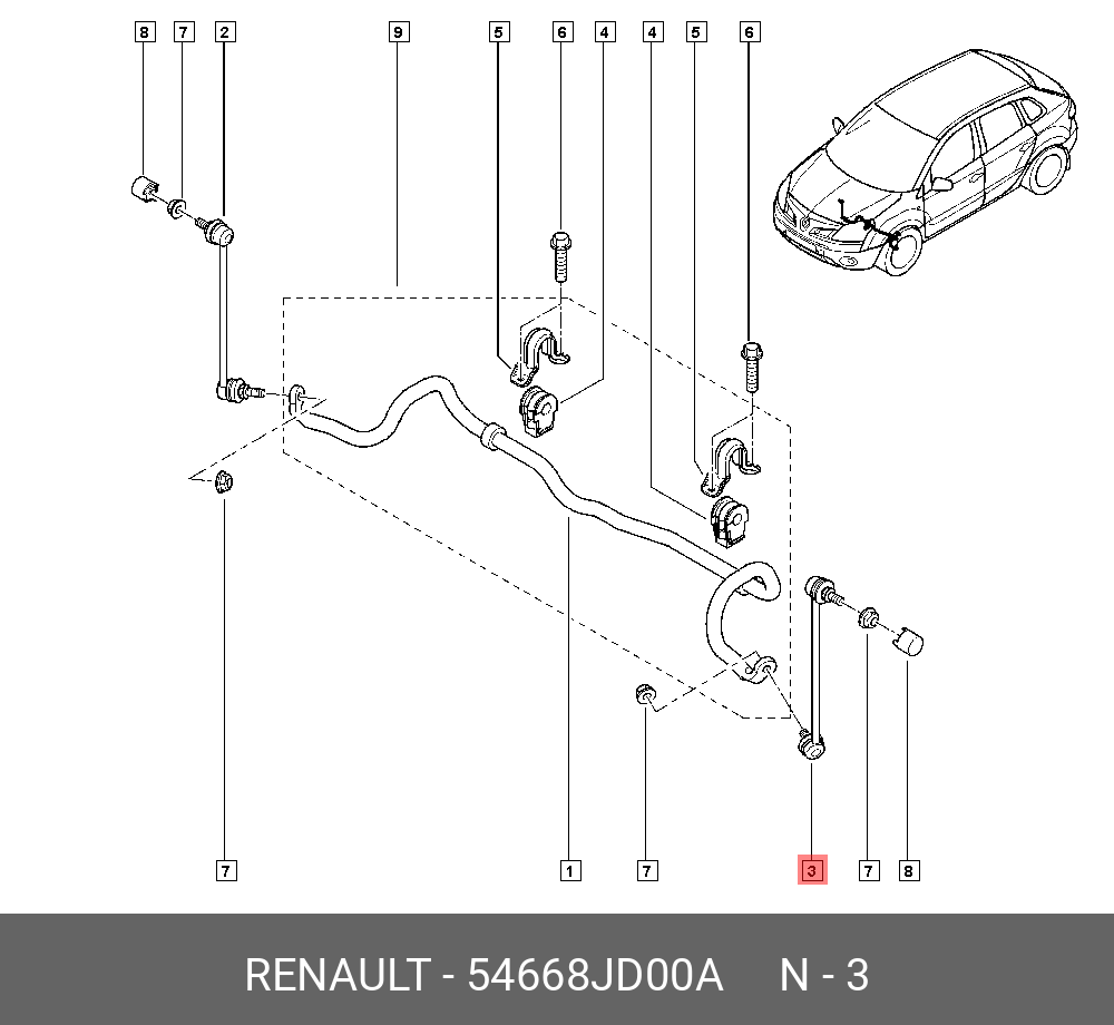 RENAULT 54668JD00A 54668-4CB0A,54668-1AA0A,54668-JD00A