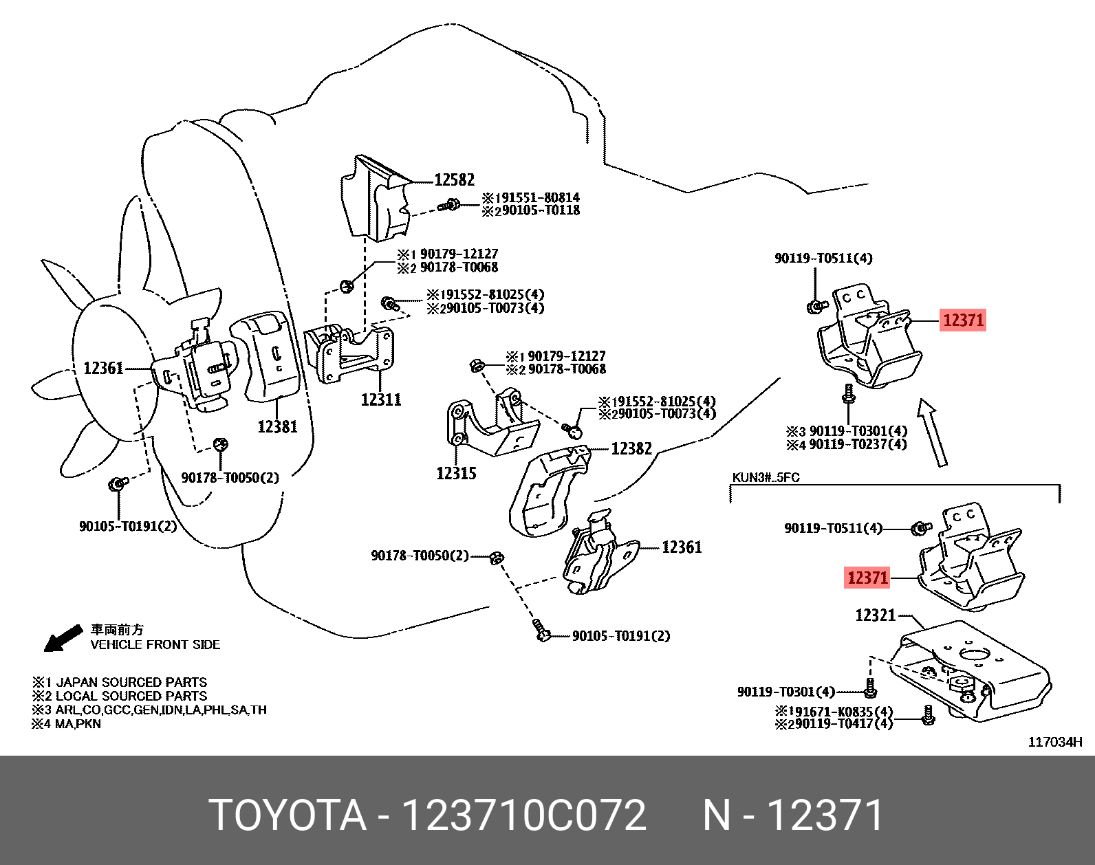 TOYOTA 12371-0C072 12371-0C090