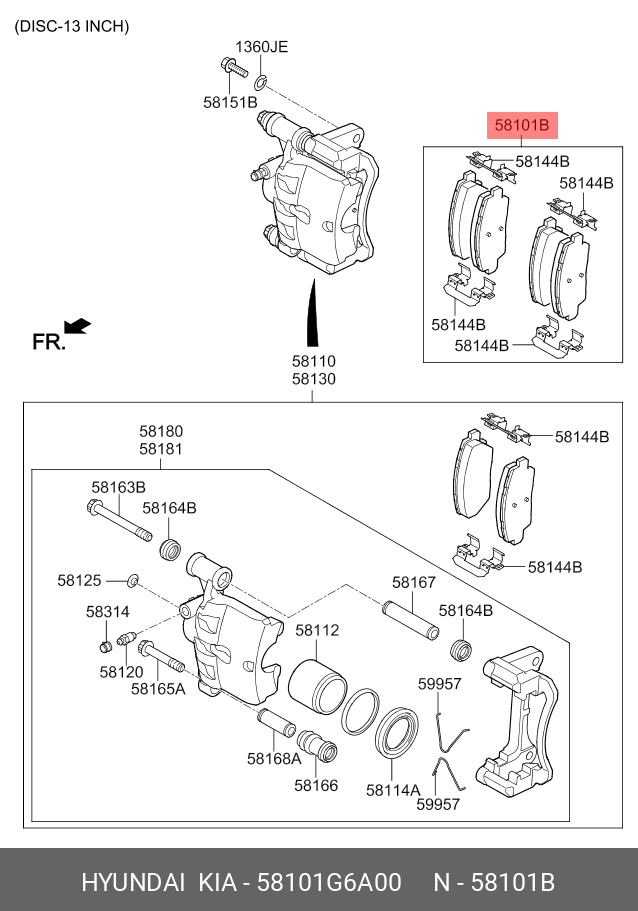 HYUNDAI 58101-G6A00 58101-G6A00,58101G6A00