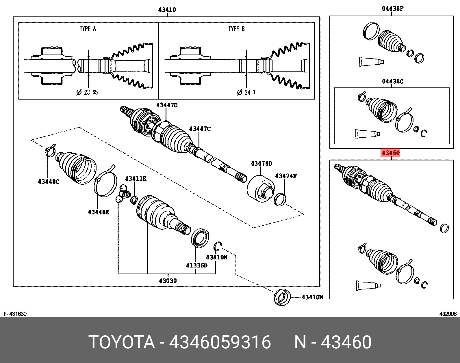TOYOTA 43460-59316 43460-59316