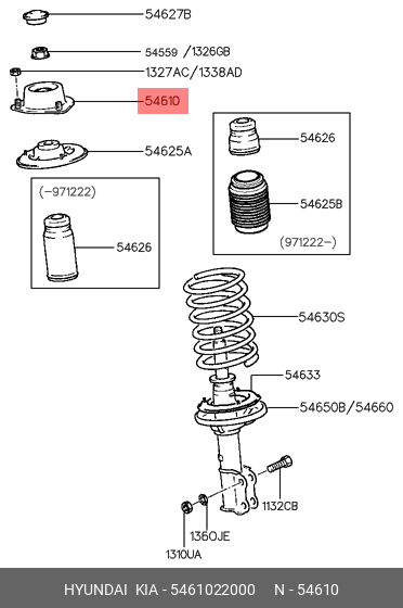 Hyundai / KIA 5461022000 54610-25000,54610-22000