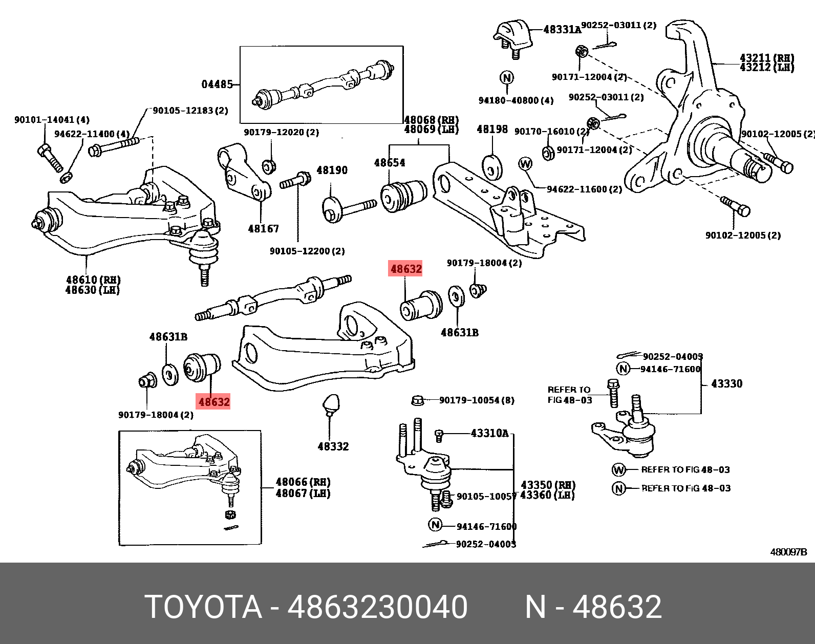 TOYOTA 48632-30040 48632-30020,48632-27010,48632-30040