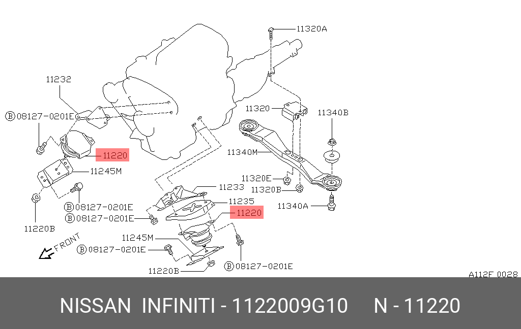 NISSAN 11220-09G10 11210-43G00,11220-09G10