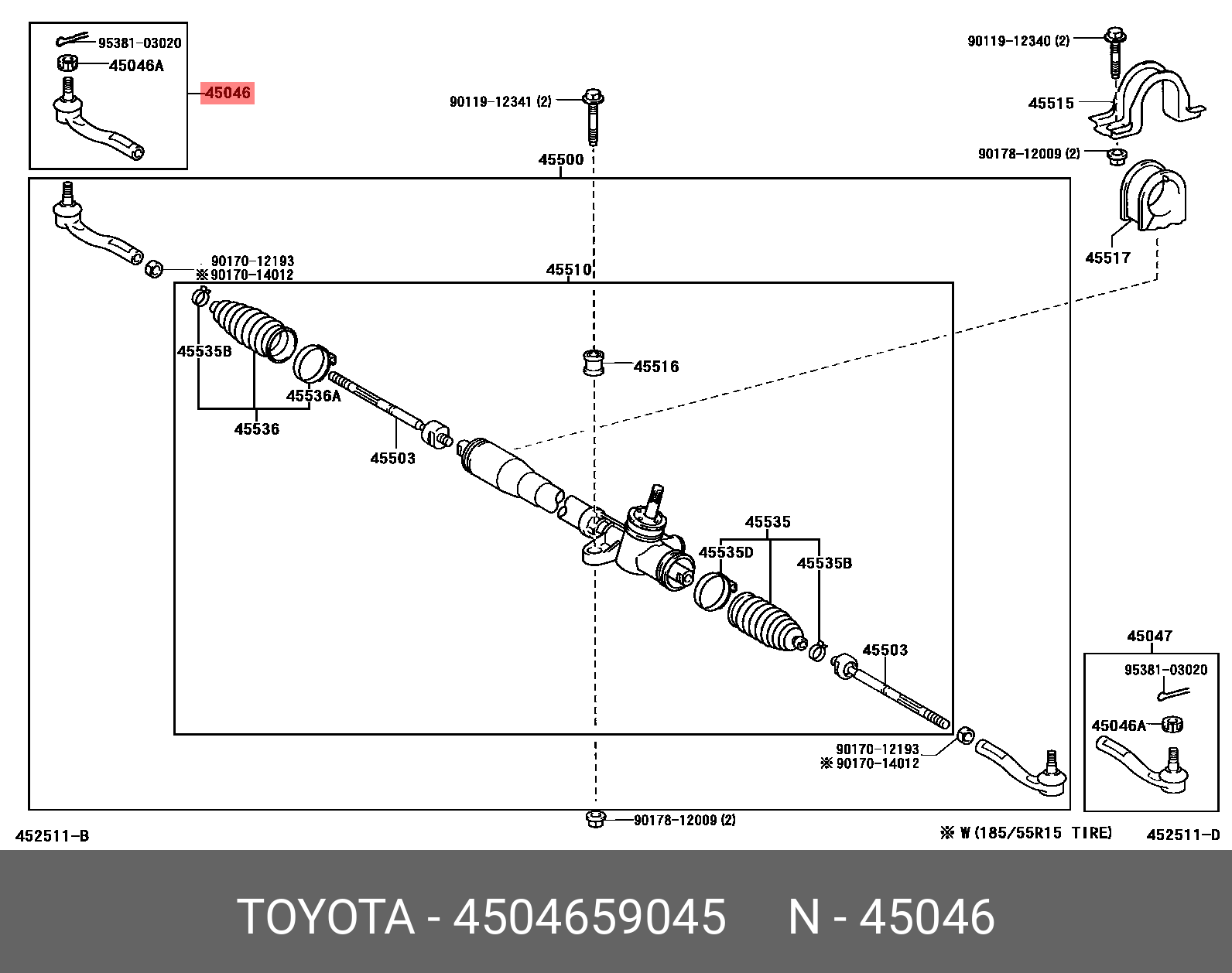 TOYOTA 45046-59045 45046-59026,45046-09120