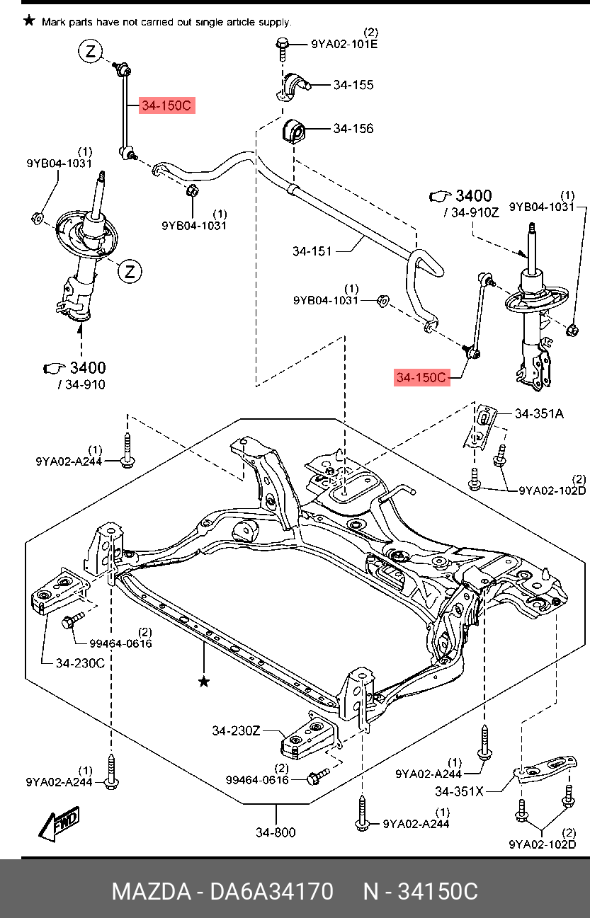MAZDA DA6A-34-170 48830-32040