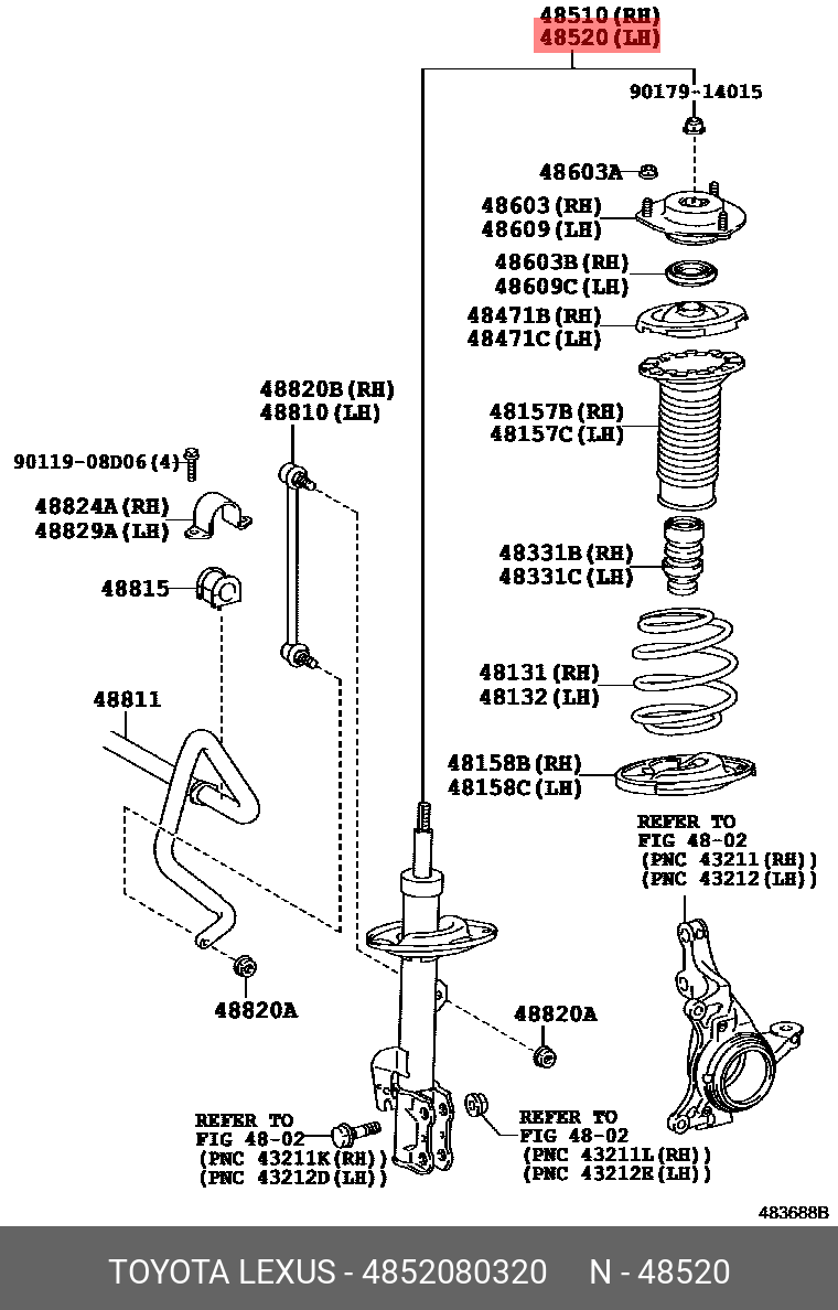 TOYOTA 48520-80320 48520-09V80