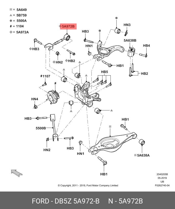 FORD DB5Z-5A972-B DB5Z-5A972-D
