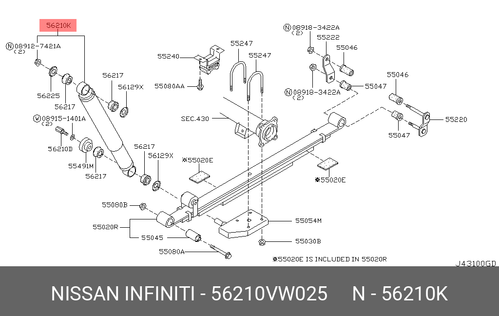 NISSAN 56210-VW025 56210-VW025,56210-VW027