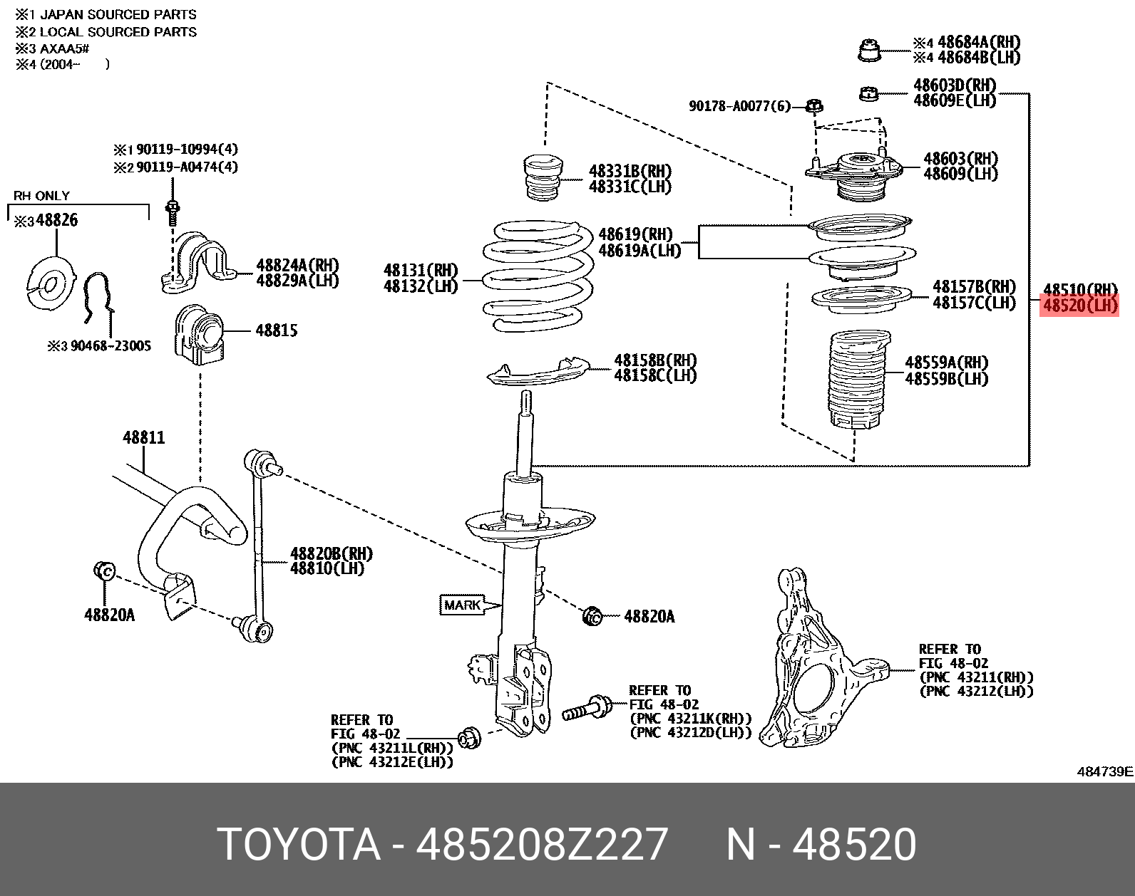 TOYOTA 485208Z227 485208Z227
