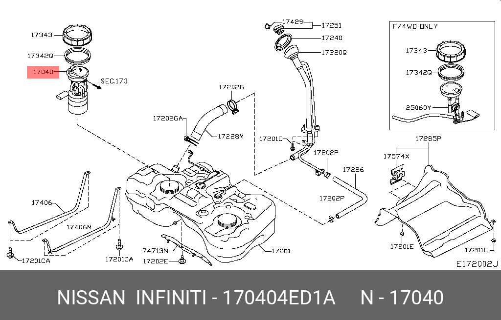 NISSAN 17040-4ED1A 17040-4ED1A