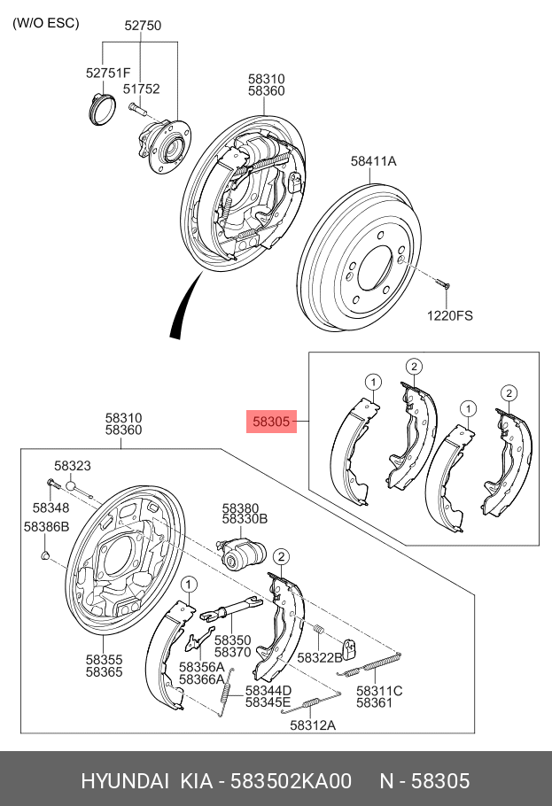 KIA 58350-2KA00 58305-2HA00,58305-25A10,58350-2FA00
