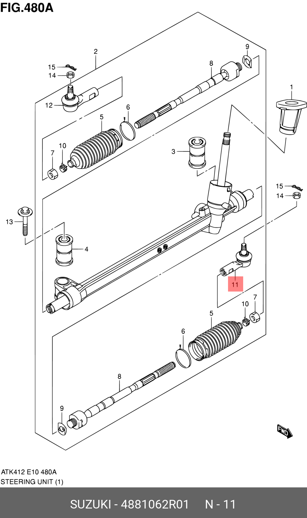 SUZUKI 4881062R01 48810-74P00,1A1032280A,MB510878