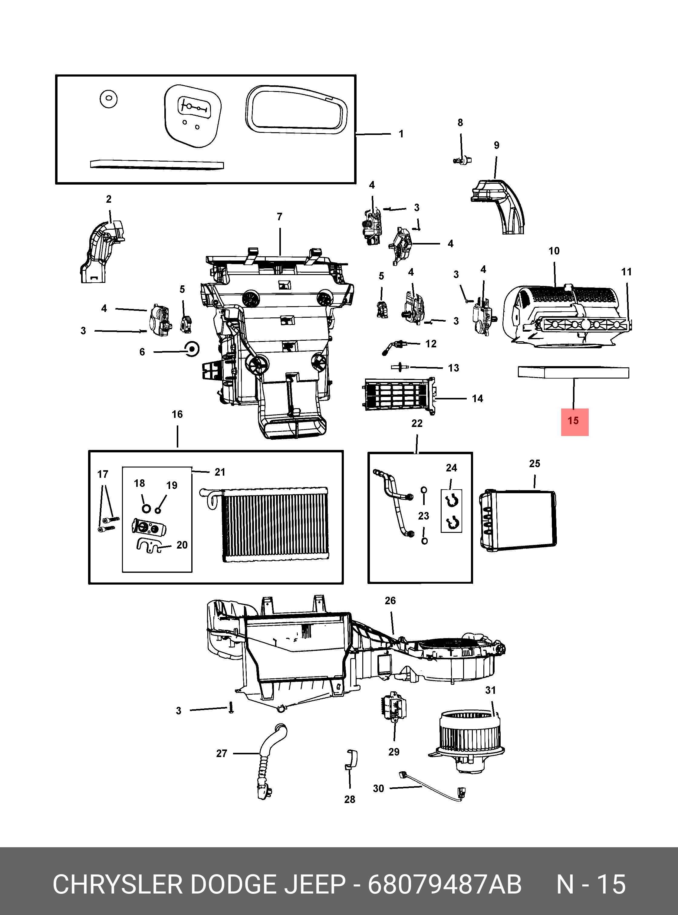 CHRYSLER 68079 487AB 68079 487AA,K68079487AA