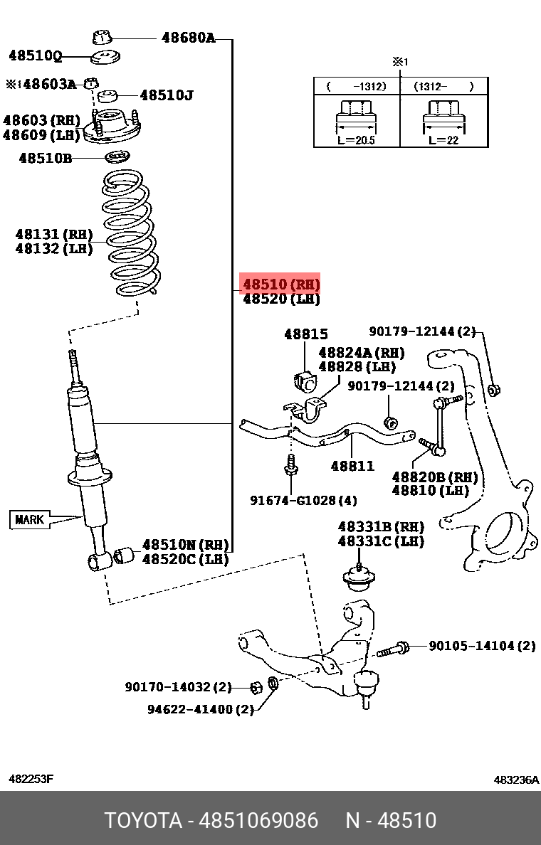 TOYOTA 48510-69086 48510-69086,48510-69065,48510-80025