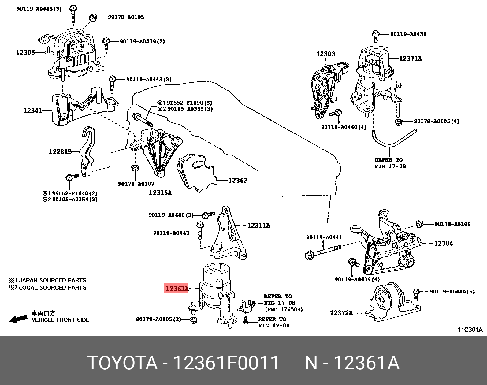TOYOTA 12361-F0011 12361-25041,12361-F0011