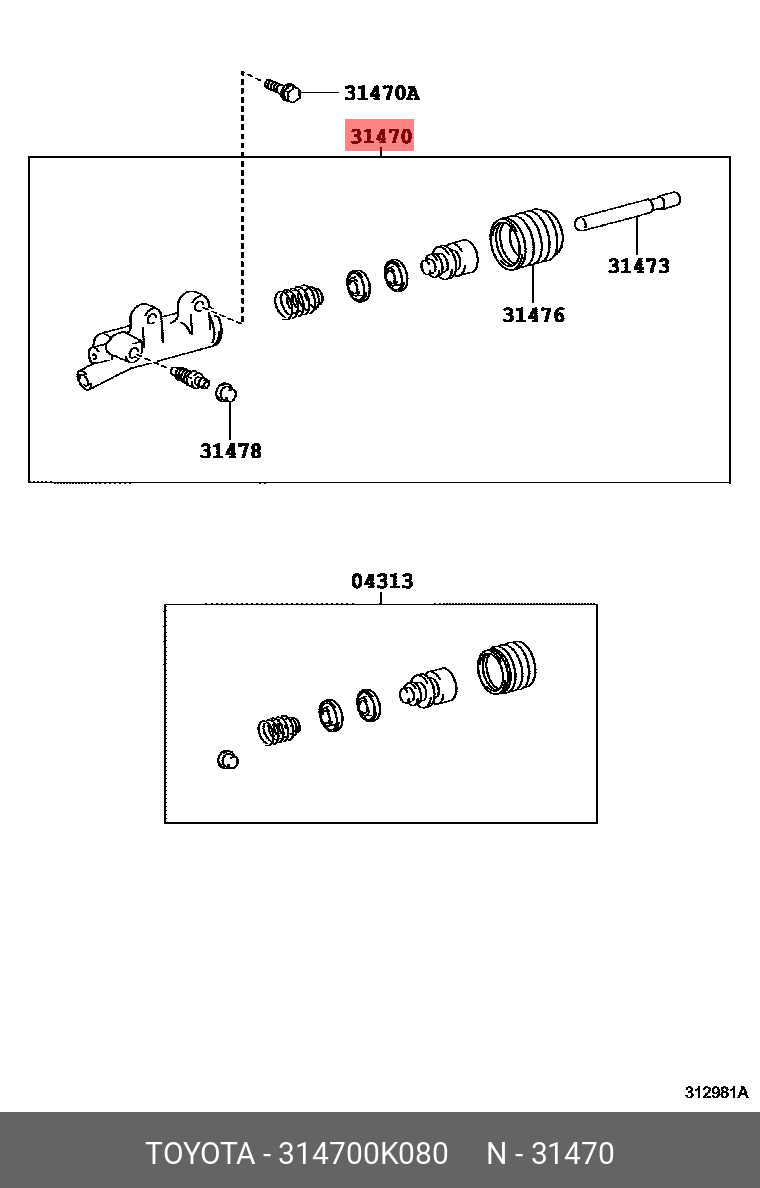 TOYOTA 31470-0K080 31470-0K080