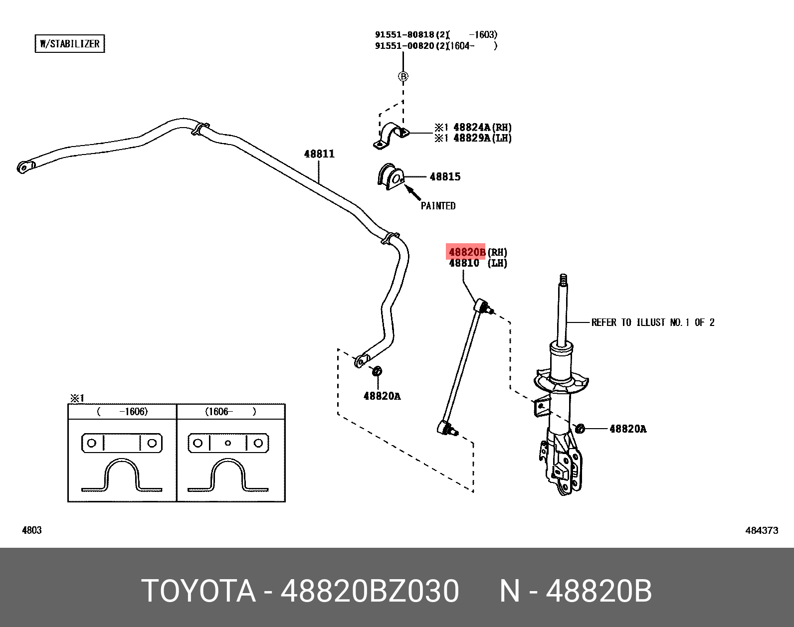 TOYOTA 48820-BZ030 48820-BZ040