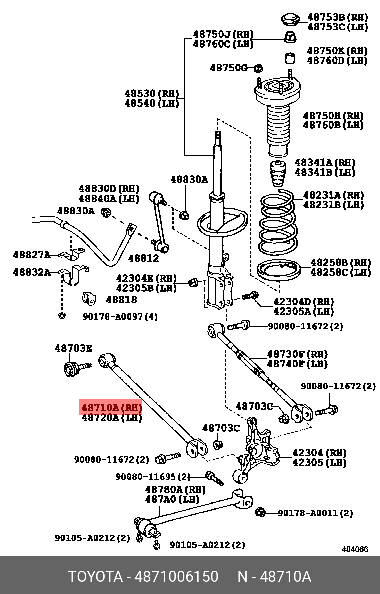 TOYOTA 48710-06150 48710-33070