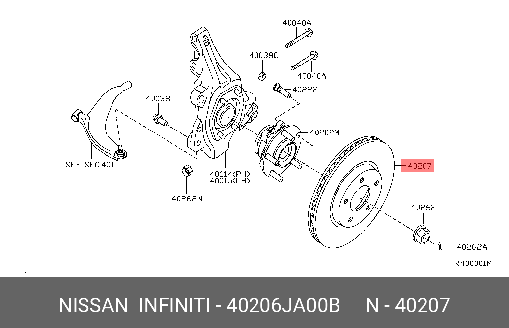 NISSAN 40206-JA00B 40206-JN90A,40206-JA00A,40206-JN01A