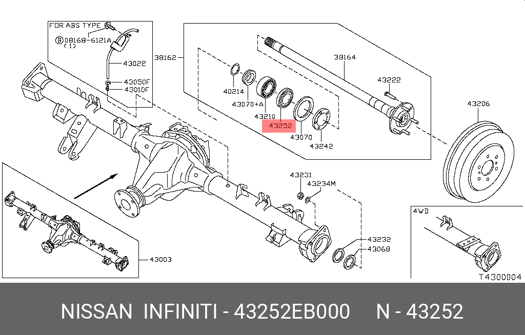 NISSAN 43252EB000 43252EB000
