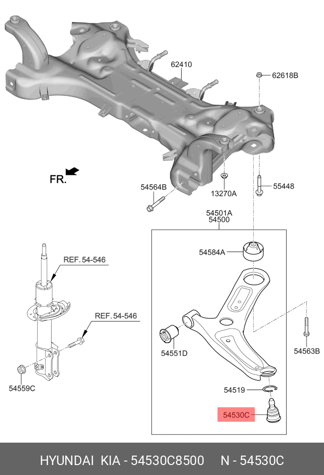 Hyundai / KIA 54530C8500 54503-22A00,54530-0U000,54530-3X000,54530 ...