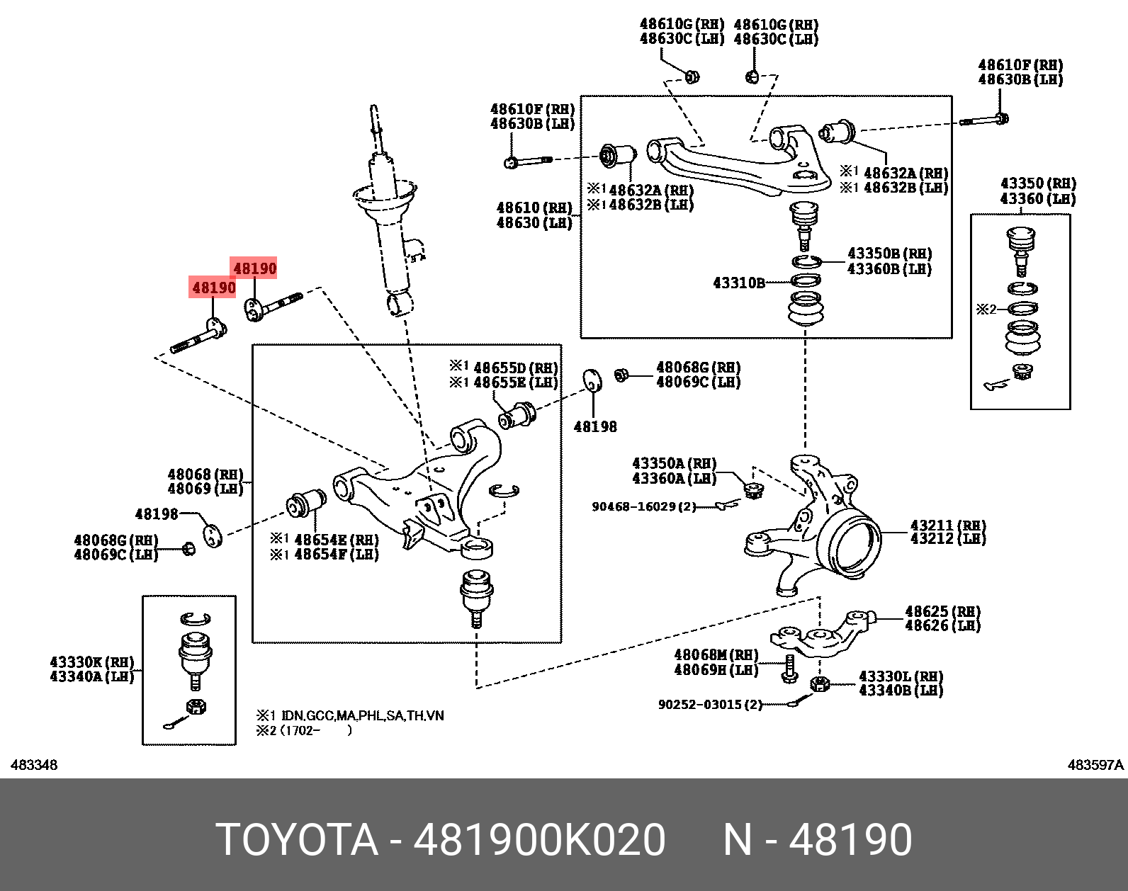 TOYOTA 48190-0K020 48190-0K020
